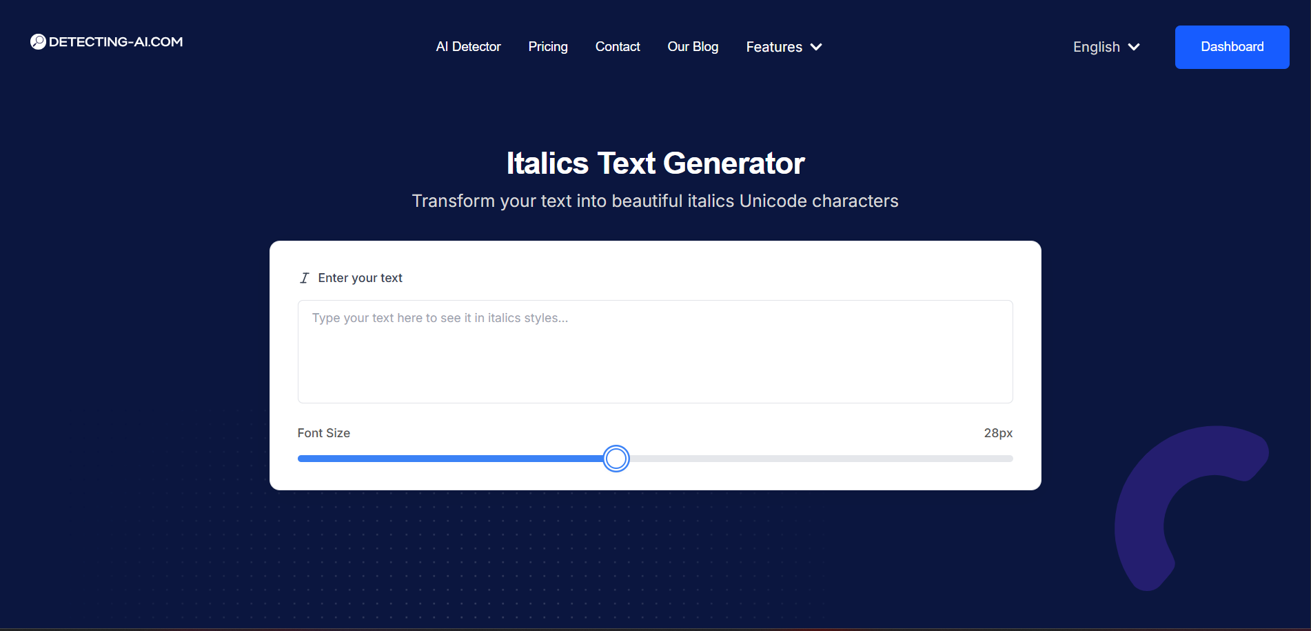 Italics Text Generator – Convert Text to Stylish Italic Fonts Online
