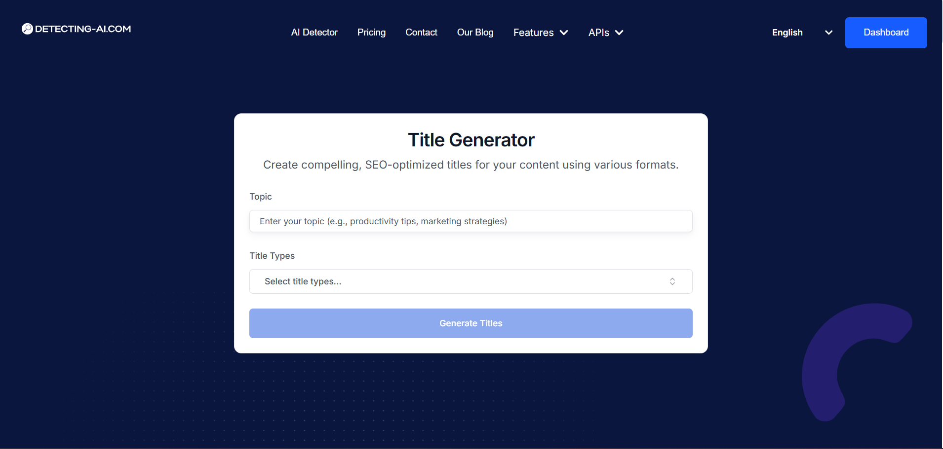 Title Generator – Create Catchy & SEO-Friendly Titles Instantly